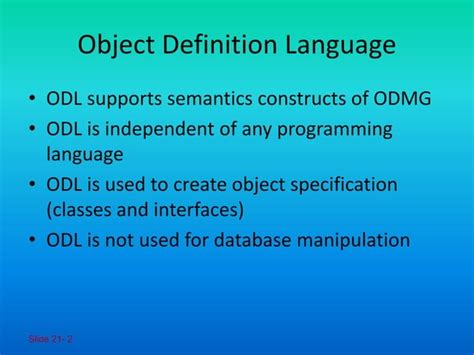 Adbms 16 Object Definition Language Ppt