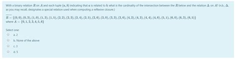 Solved With A Binary Relation Ron A And Each Tuple Ab