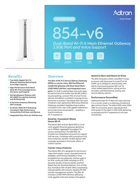 Dual Band Wi Fi 6 Mesh Ethernet Gateway 2 5ge Port And Voice Support Pdf