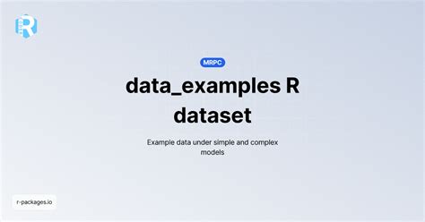 Dataexamples Dataset R Packages