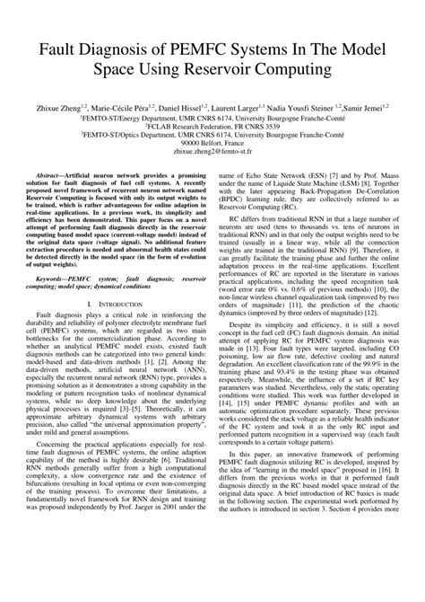 Pdf Fault Diagnosis Of Pemfc Systems In The Model Space Using