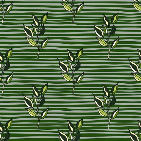 Premium Vector Seamless Pattern Branches With Leaves Organic Background