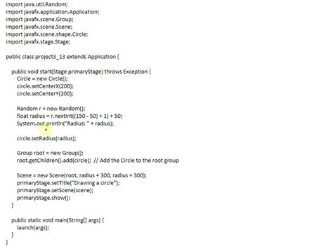 solved this code should print a circle in different places each time i