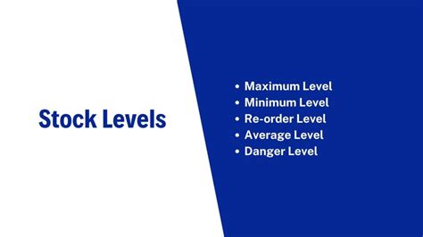 Stock Levels Maximum Minimum Re Order Average And Danger Level Free Articles Scholarszilla