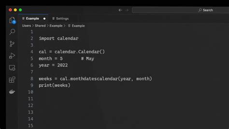 Basic Example Of Python Function Calendar Calendar