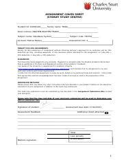 CSU ASSIGNMENT COVER SHEET Docx ASSIGNMENT COVER SHEET SYDNEY STUDY CENTRE Babe ID Family