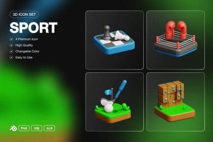 Sport 3d Icon Set Objects Ft 3d And Sport Envato