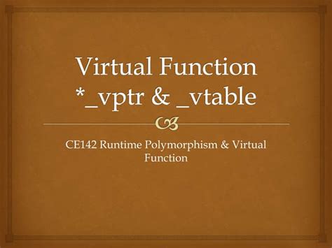 virtual function in c pure virtual function pptx programming languages computing