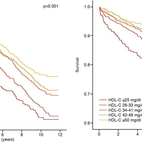 All Cause And Cardiovascular Mortality According To Categories Of HDL C Download Scientific