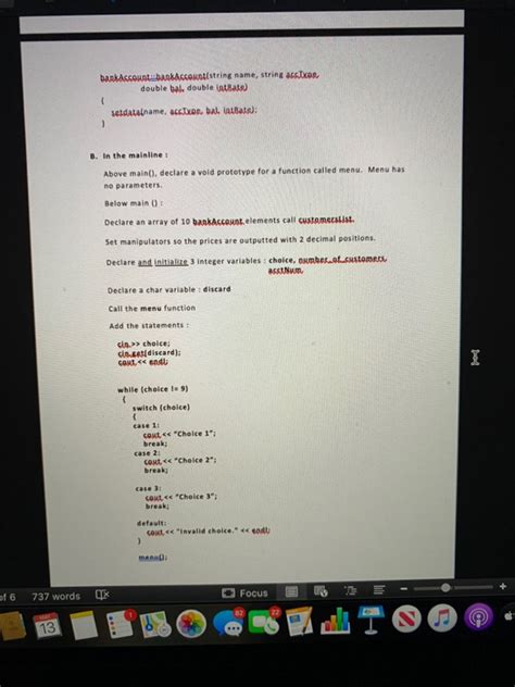Solved Define The Class Bankaccount To Implement The Basic