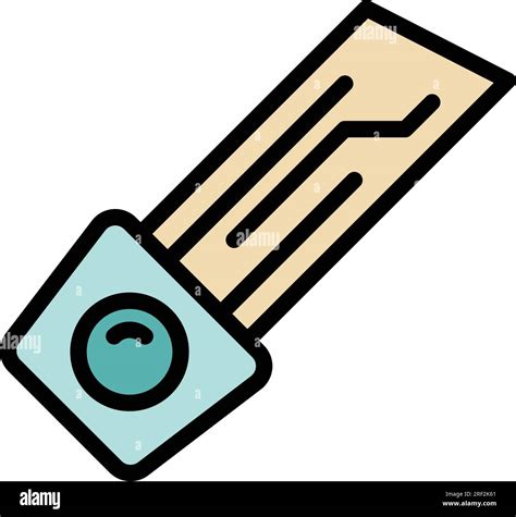 Steel Car Key Icon Outline Vector Car Control Auto Smart Color Flat