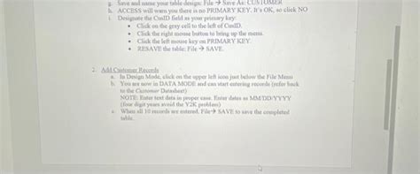 B Access Database Assignments I Introduction To