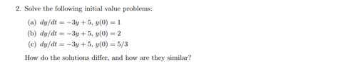 Solved 2 Solve The Following Initial Value Problems A Chegg Com