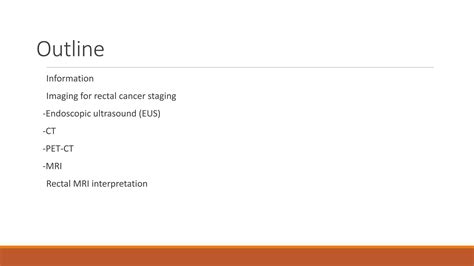 Rectal Cancer Stagingimaging For Rectal Cancer Staging Endoscopic