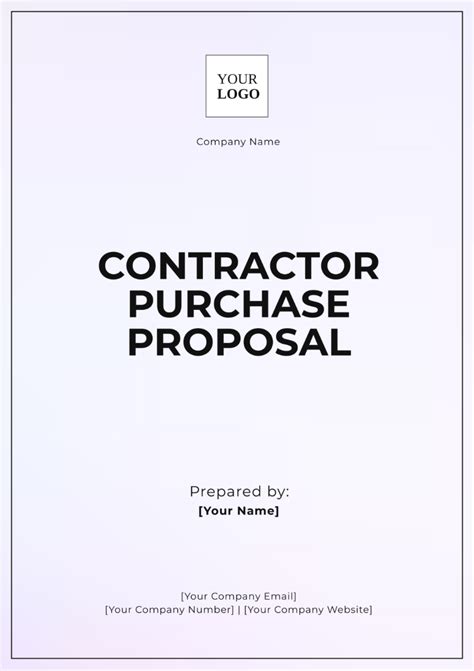 Free Contractor Proposal Templates Editable And Printable