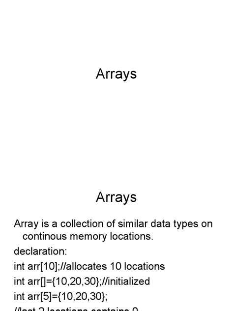 Arrays Pdf Array Data Structure Data