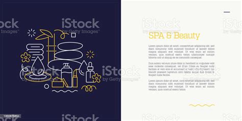 일러스트 스파 와 뷰티 컨셉의 벡터 세트 웹 페이지 배너 포스터 인쇄 등을 위한 라인 아트 스타일 배경 디자인 벡터 일러스트레이션 0명에 대한 스톡 벡터 아트 및 기타