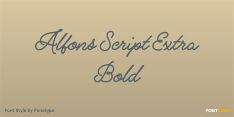 Alfons Script Extra Bold Font Style By Fenotype Font Bros