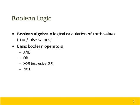 I Lecture Boolean Logic Logic Circuits