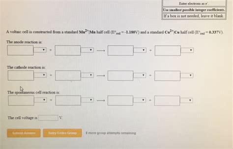 solved enter electrons ase use smallest possible integer