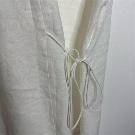 Nwt Massimo Dutti Womens 100 Linen Top With Tie Depop