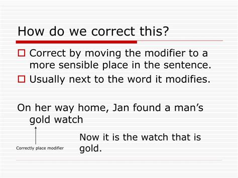 Ppt Avoiding Misplaced And Dangling Modifiers Powerpoint Presentation