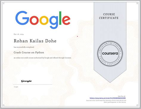 Python Coursera Learning Rohan Dohe