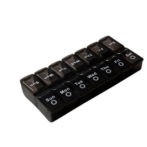 ᐉ Таблетка органайзер для таблеток Day Night на 14 відділень Black • Краща ціна в Києві Україні