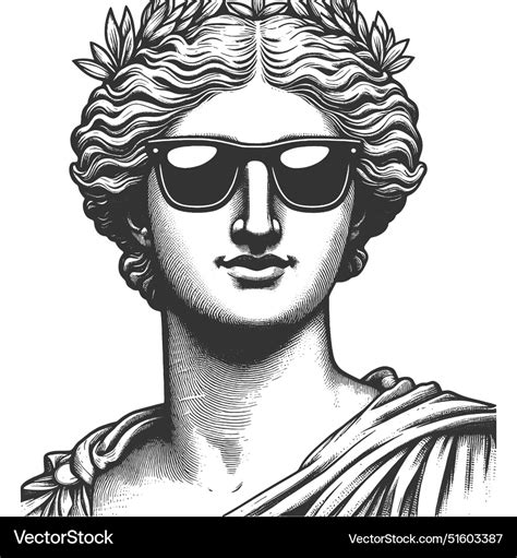 Classical Statue Sunglasses Laurel Wreath Vector Image