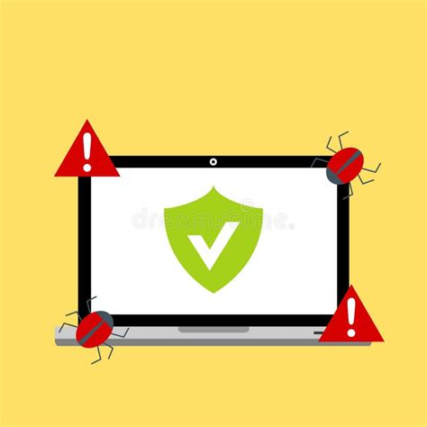 Alert Notification On Laptop Computer Vector Malware Concept Spam