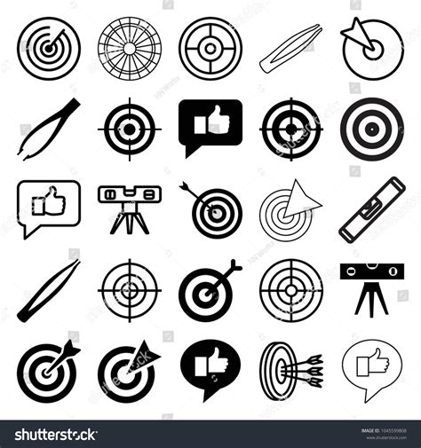 Accuracy Icons Set 25 Editable Filled Stock Vector Royalty Free 1045599808 Shutterstock