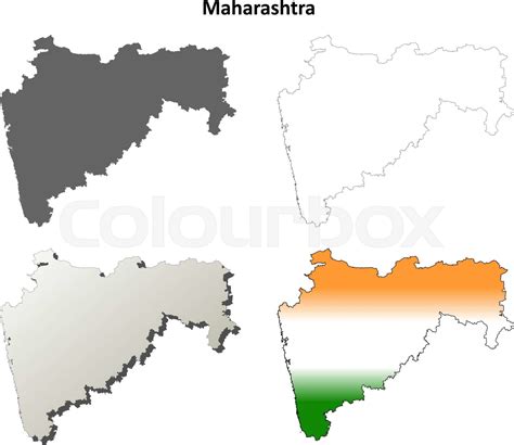 Maharashtra Blank Detailed Outline Map Set Stock Vector Colourbox