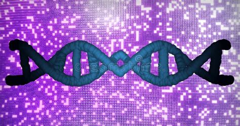 Dna Strand And Binary Coding Scientific Data Processing Image Stock