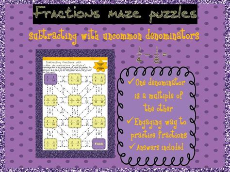 subtracting fractions with uncommon multiple denominators teaching