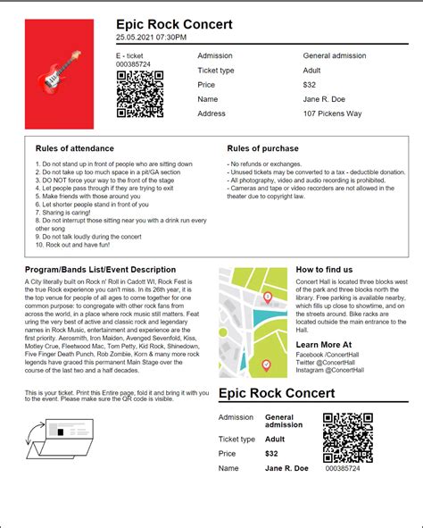 concert ticket unidoc