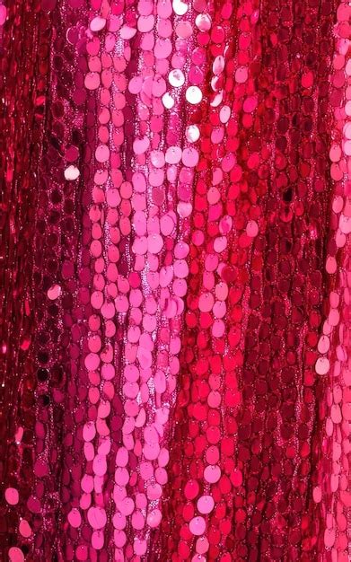 Pink Colored Sequin Fabric Texture Premium Ai Generated Image