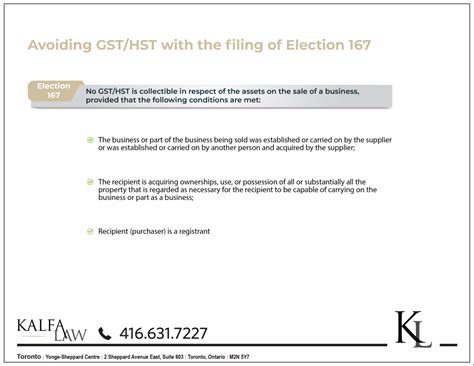 Avoid Gst Hst On Business Sales With Section 167 Election