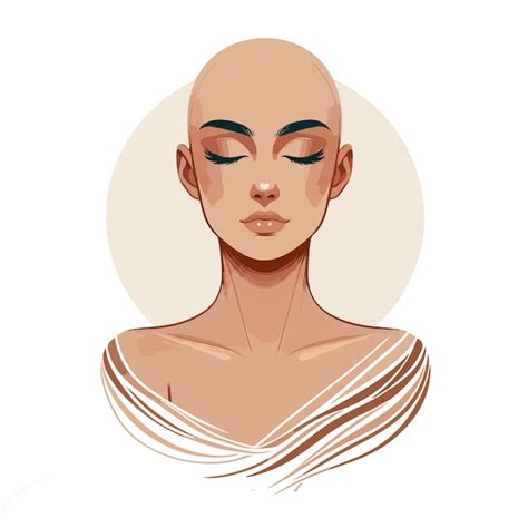 Cute Woman Face Illustration Vector On White Background Premium Ai