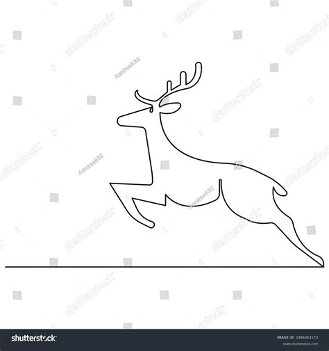 Deer Single Line Art Continuous One Stock Vector Royalty Free 2496363173 Shutterstock