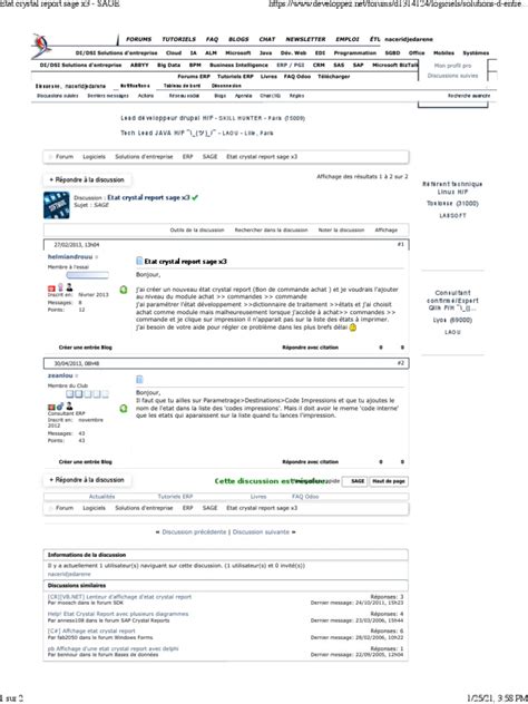 Etat Crystal Report Sage X3 Sage Pdf Progiciel De Gestion Intégré