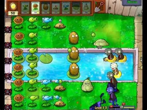 Walkthrough Plants Vs Zombies Level 3 2 Youtube
