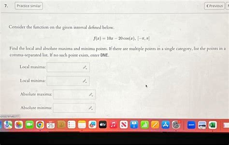 Solved Consider The Function On The Given Interval Defined Chegg