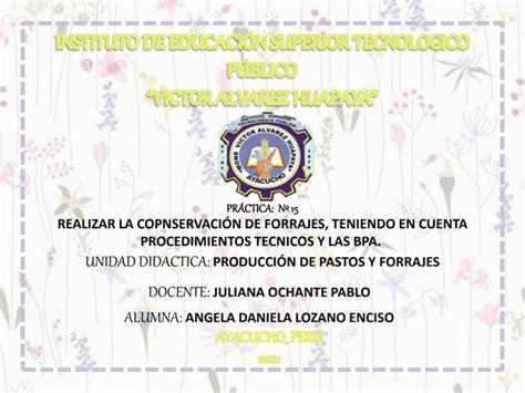 Realizando La Conservación De Forrajes Teniendo En Cuenta Los Procedimientos Técnicos Y Las Bpa