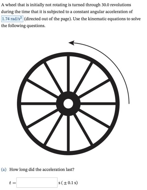 Solved A Wheel That Is Initially Not Rotating Is Turned