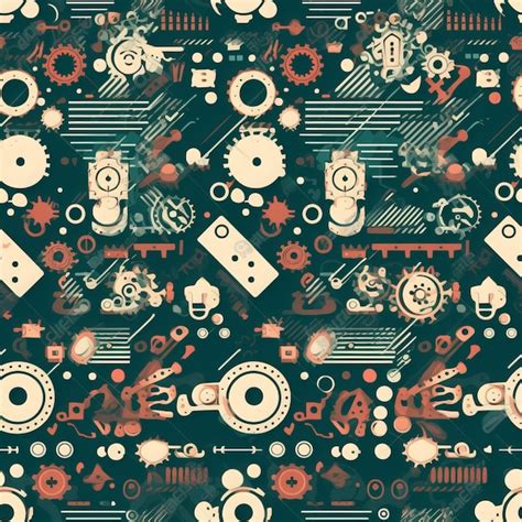 Premium Ai Image Seamless Steampunk Pattern