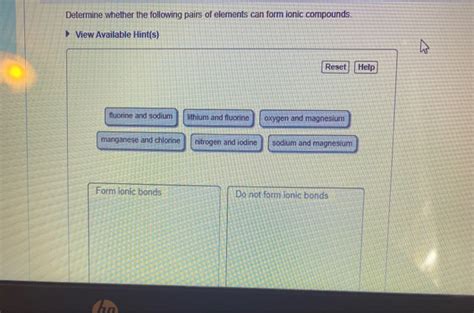 Solved Determine Whether The Following Pairs Of Elements Can