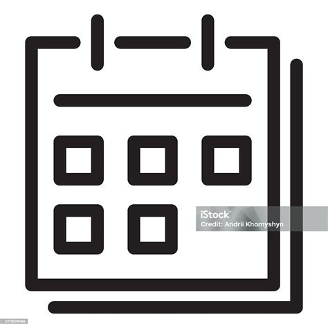 시간 관리 일정 및 알림을 상징하는 미니멀리스트 달력 아이콘입니다 비즈니스 생산성 또는 조직 콘텐츠에 적합합니다 깔끔하고 심플한 디자인 계획에 대한 스톡 벡터 아트 및 기타
