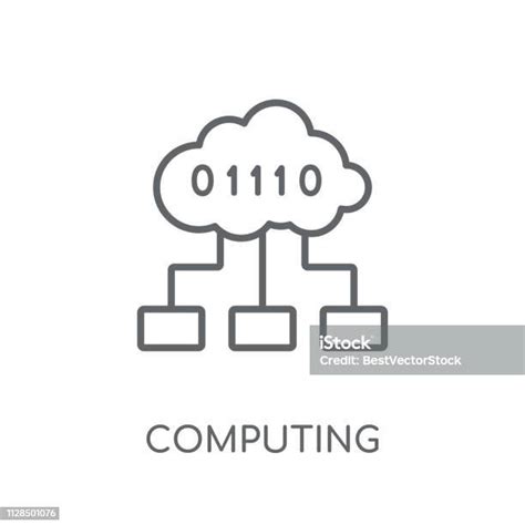 正在計算線性圖示現代大綱計算標誌概念白色背景從程式設計集合向量圖形及更多互聯網圖片 互聯網 人體模樣物 商務 Istock