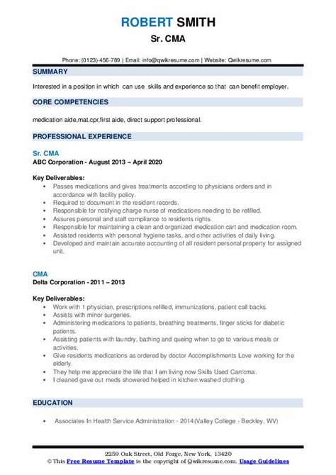 Cma Resume Template Prntbl Concejomunicipaldechinu Gov Co