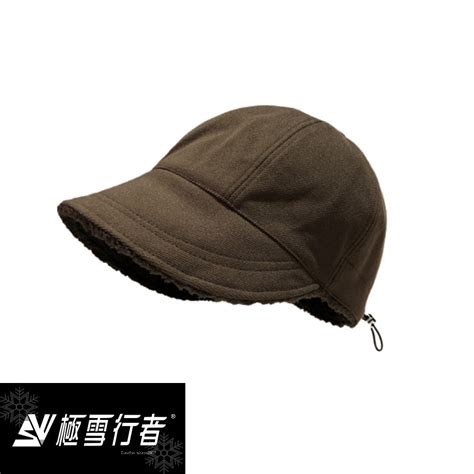 【極雪行者】sw Yg Zls 羊羔毛加絨寬簷鴨舌雙面漁夫帽趙露思同款 全聯全電商